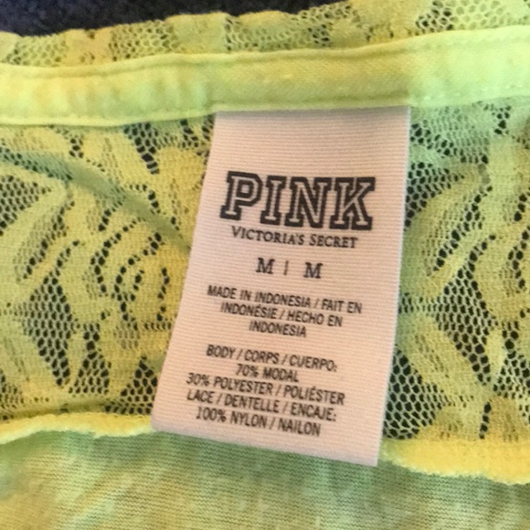PINK Victoria's Secret | Tops | Yellow Neon Pink Crop Top | Poshmark